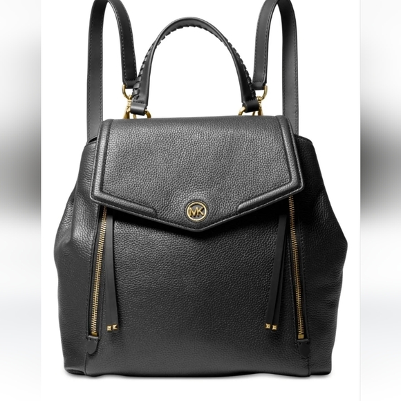 Michael Kors | Bags | Michael Kors Freya Medium Convertible Pebbled Leather Backpack Blk Nwt ...